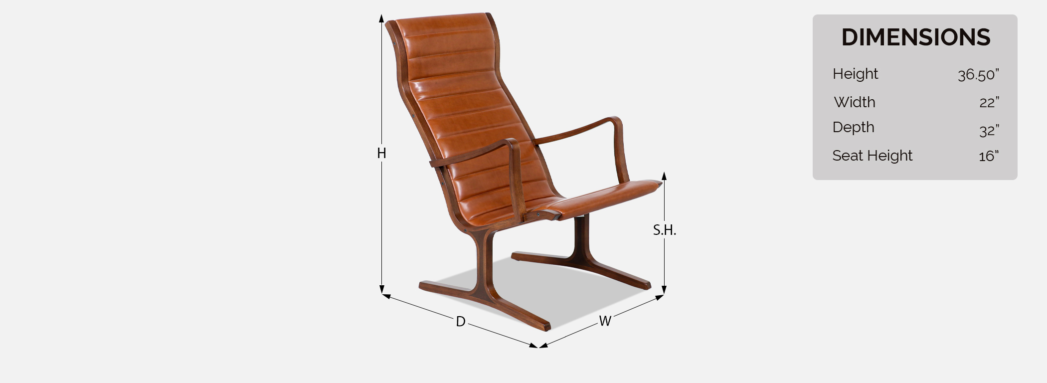 Tendo Mokko "Heron" Cognac Leather Lounge Chair | Danish Modern L.A.