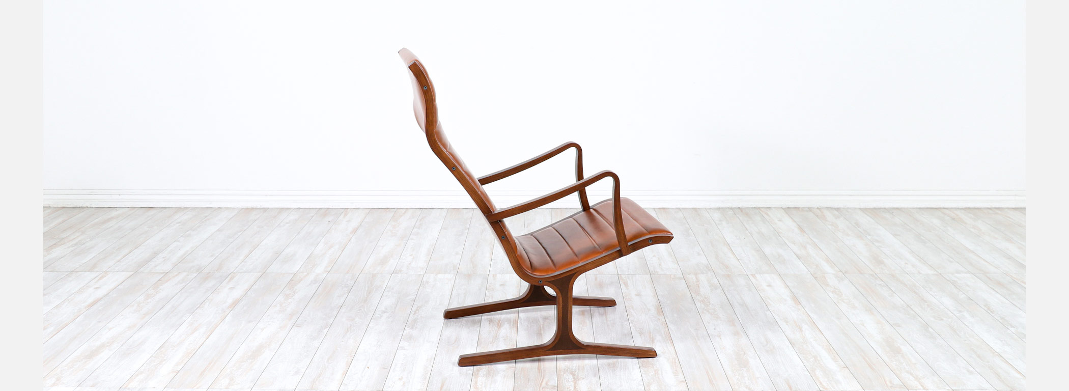Tendo Mokko "Heron" Cognac Leather Lounge Chair | Danish Modern L.A.