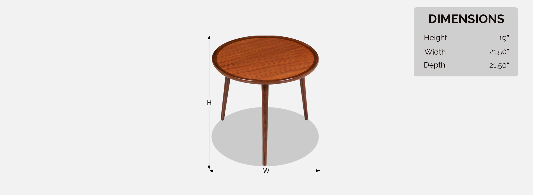 Danish Modern Teak Tripod Side Table | Danish Modern L.A.