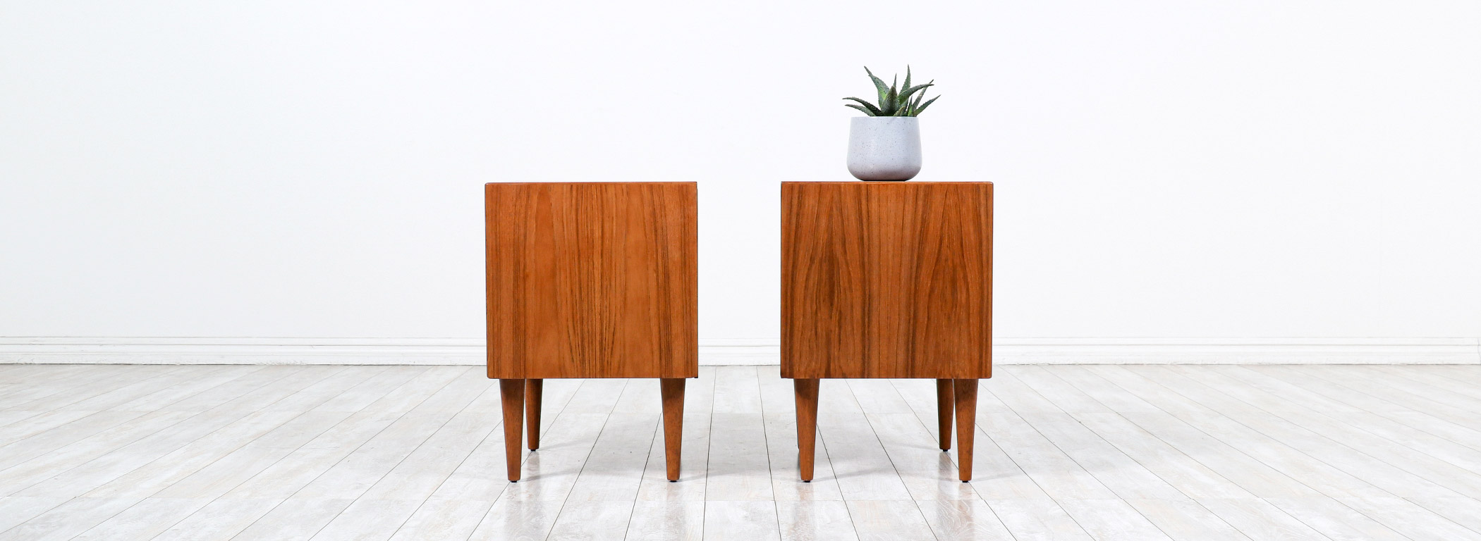Nordic Modern Teak Night Stands with Bookcase by Westnofa | Danish ...