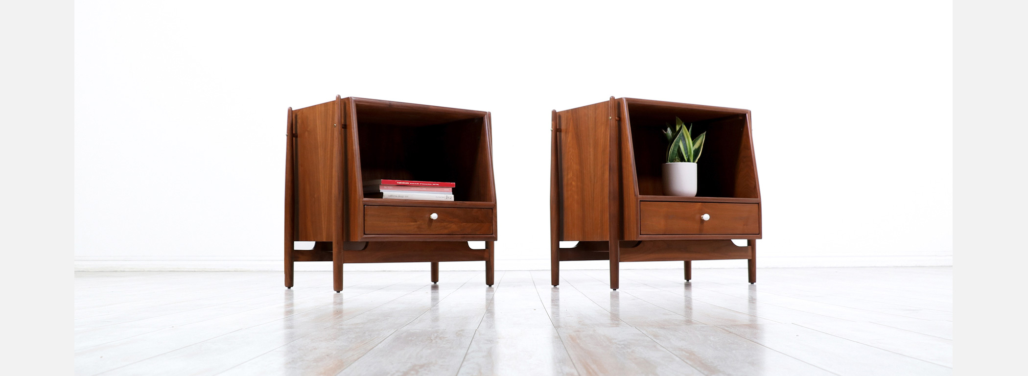 Kipp Stewart ”Declaration” Sculpted Walnut Floating Night Stands for ...
