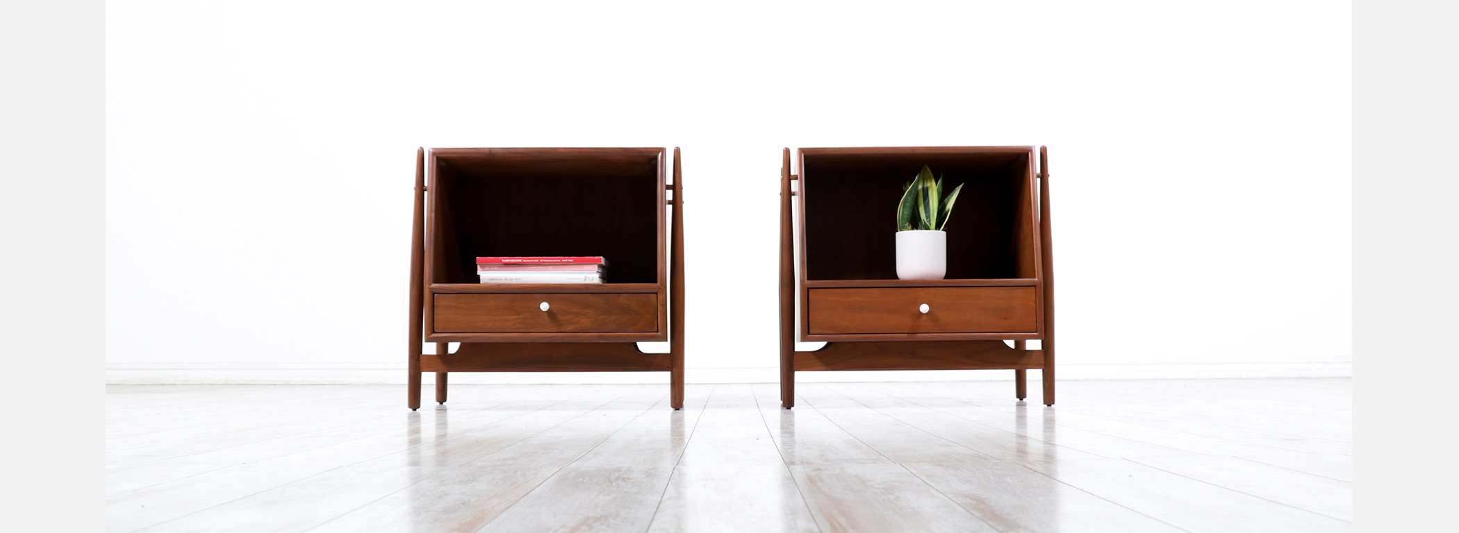 Kipp Stewart ”Declaration” Sculpted Walnut Floating Night Stands for ...
