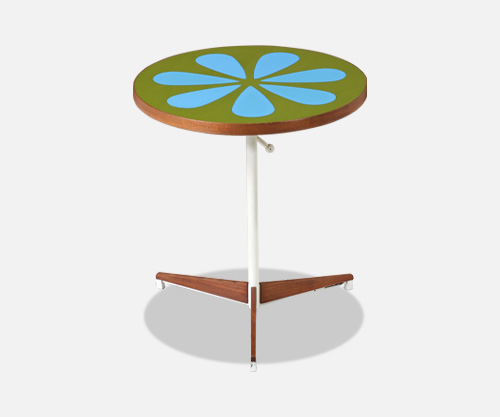Peter Pepper Products Adjustable Tripod Walnut & Resin Side Table ...