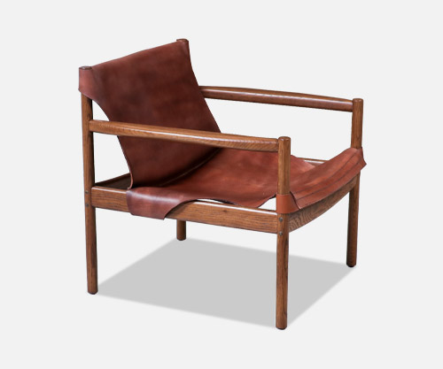 Mid-Century Modern Cognac Leather Safari Chair | Danish Modern L.A.
