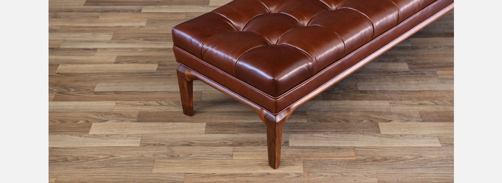 Maurice Bailey Cognac Tufted Leather Bench for Monteverdi-Young ...