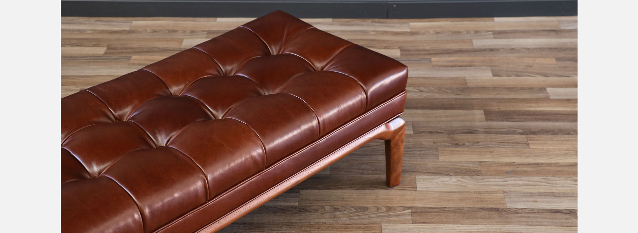 Maurice Bailey Cognac Tufted Leather Bench for Monteverdi-Young ...