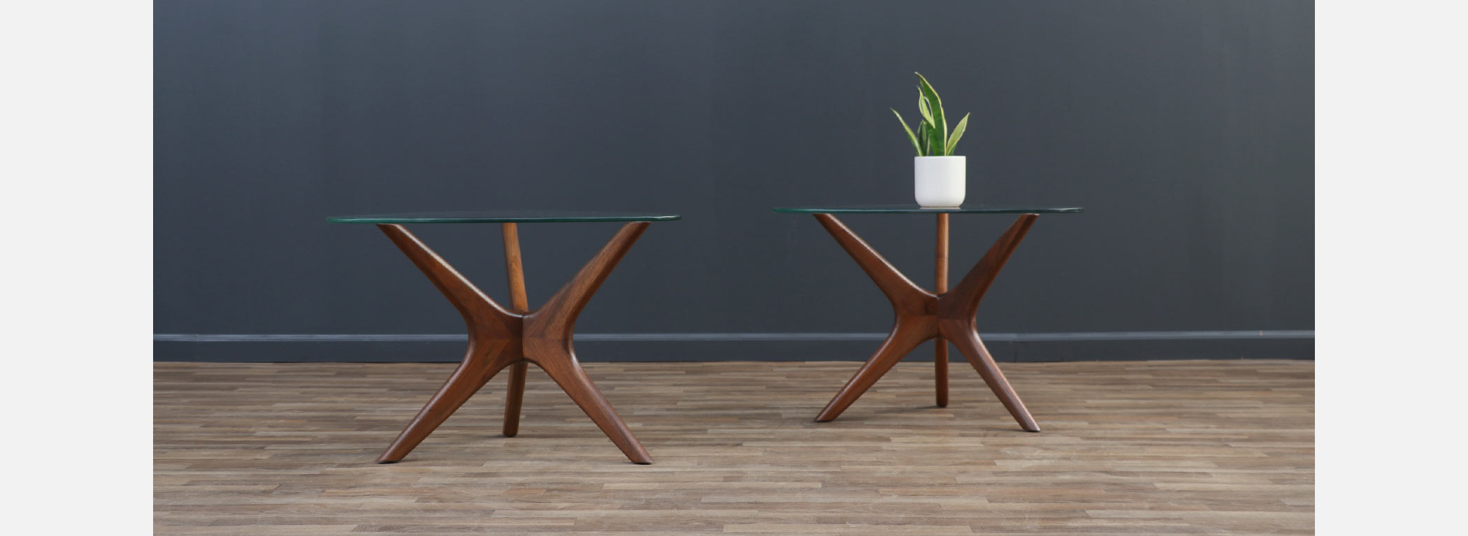 Adrian Pearsall "Jax" Sculpted Walnut Side Tables | Danish Modern L.A.