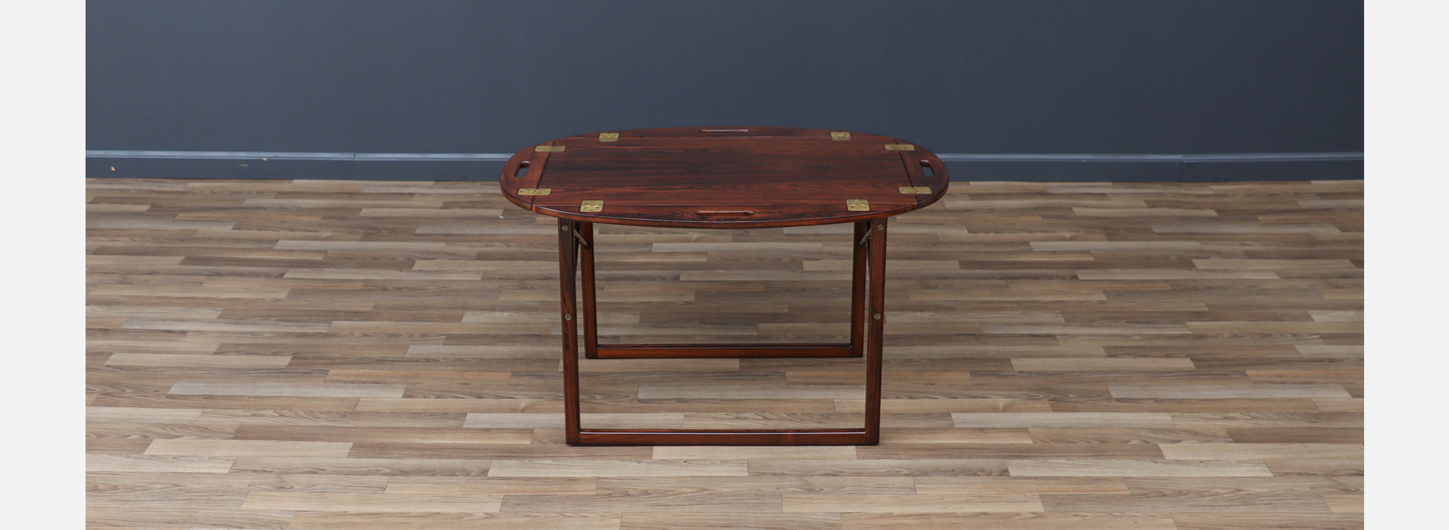 Svend Langkilde Rosewood & Brass Removable Tray Table | Danish Modern L.A.