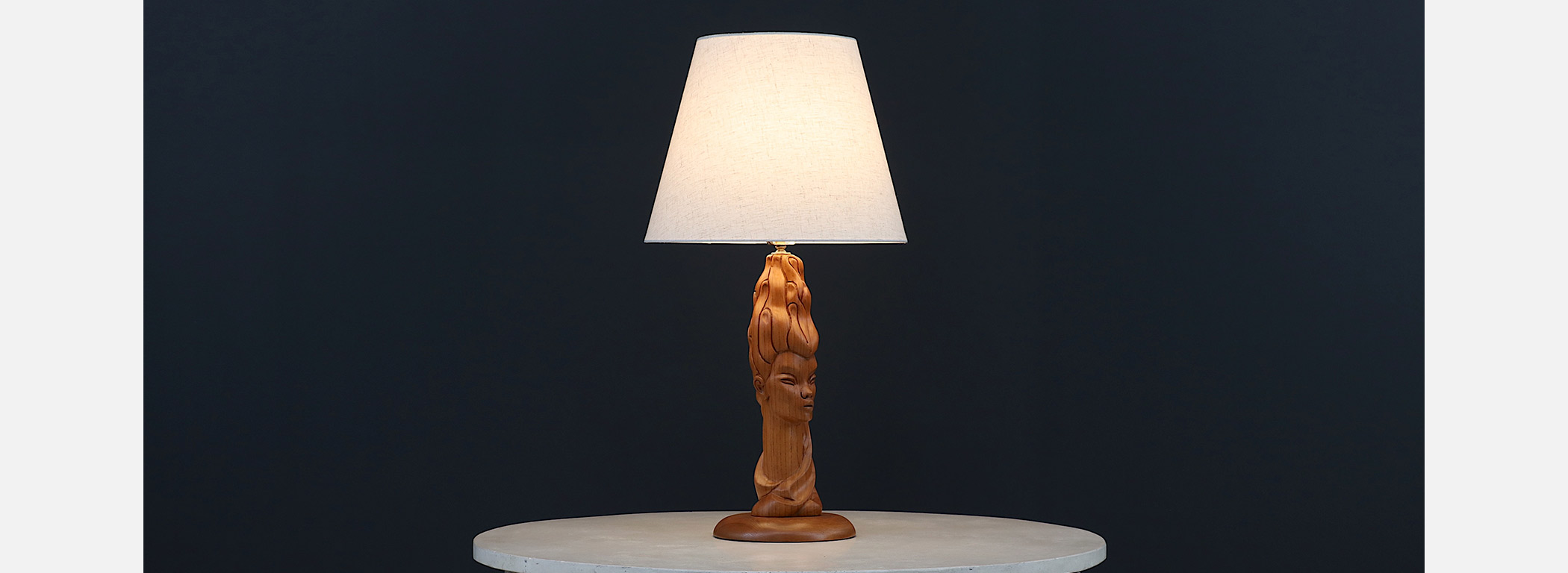 Mid-Century Modern Sculpted Woman Figure Table Lamp by Lighthouse Co ...