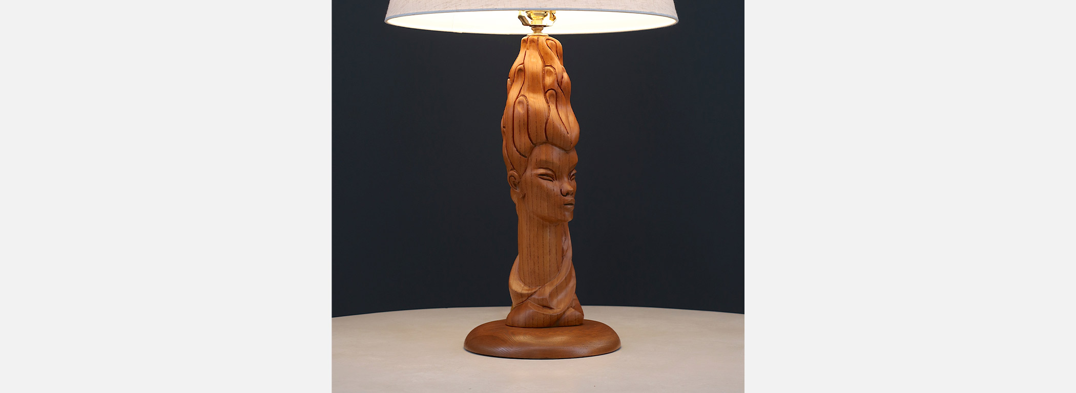 Mid-Century Modern Sculpted Woman Figure Table Lamp by Lighthouse Co ...