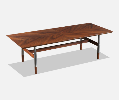 Jack Cartwright Steel & Walnut Coffee Table for Founders | Danish ...