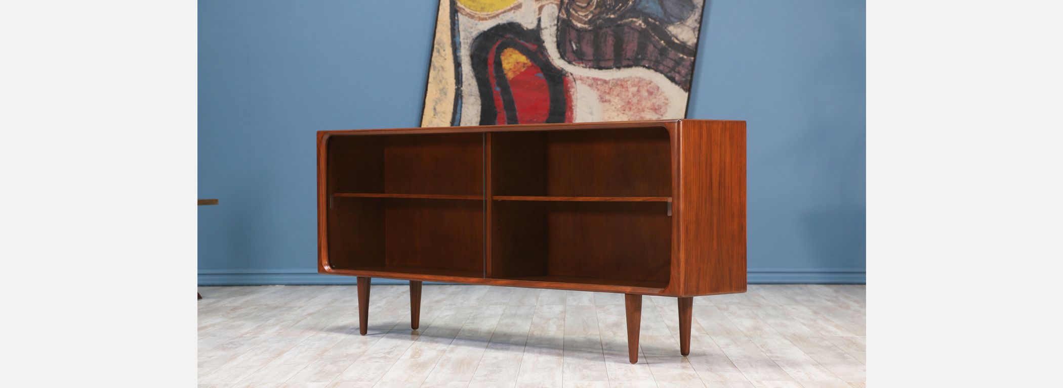 Danish Modern Low Profile Walnut Bookcase | Danish Modern L.A.