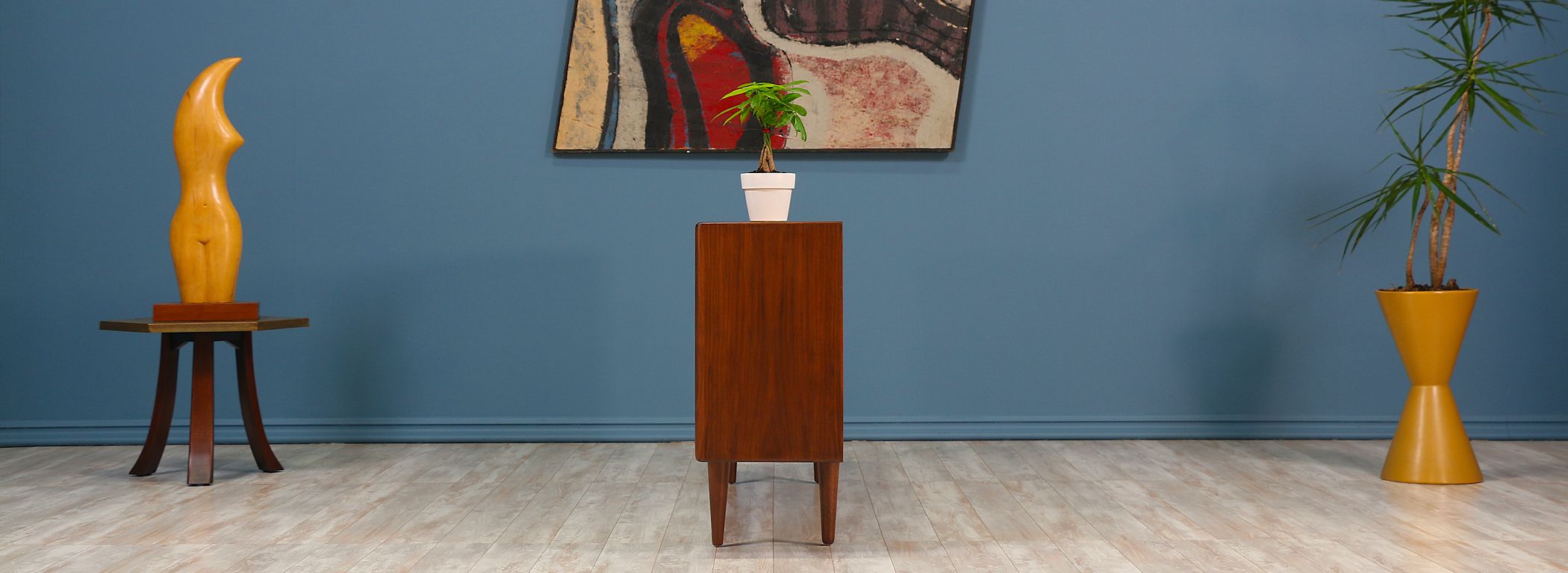 Danish Modern Low Profile Walnut Bookcase | Danish Modern L.A.