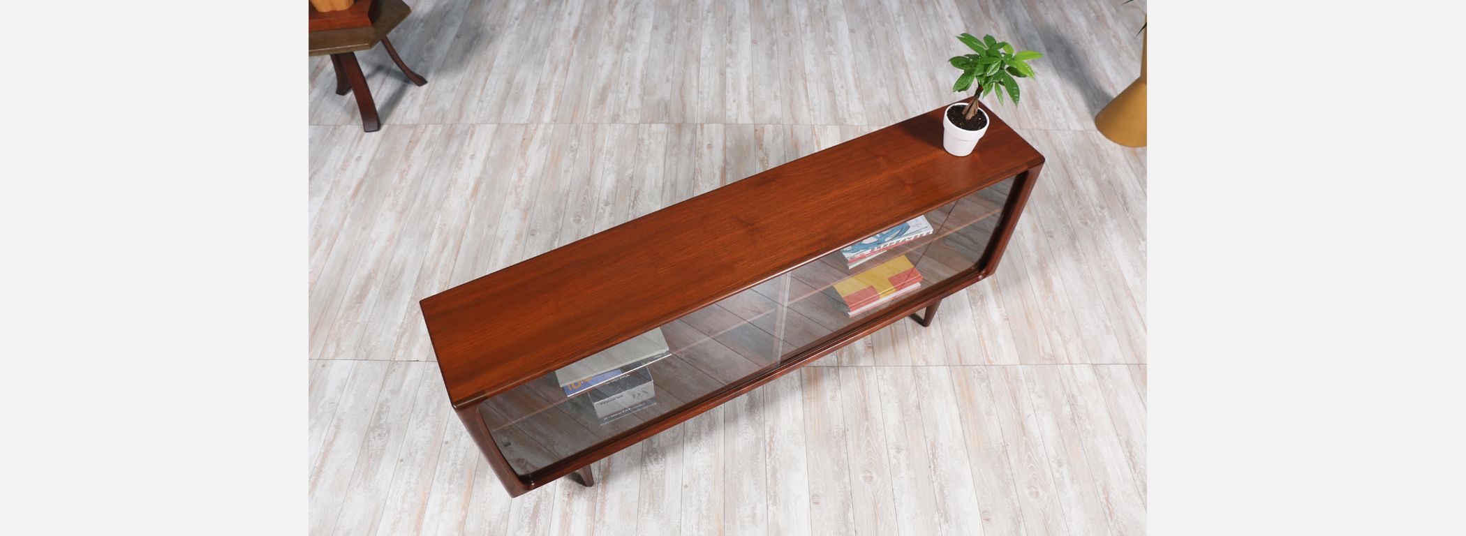 Danish Modern Low Profile Walnut Bookcase | Danish Modern L.A.