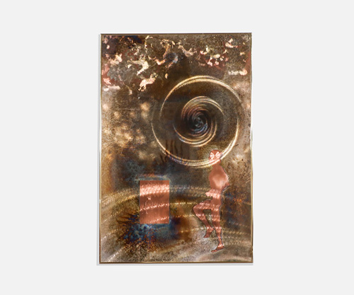 Signed, Dale Clark Copper Etched Art Work Painting | Danish Modern L.A.