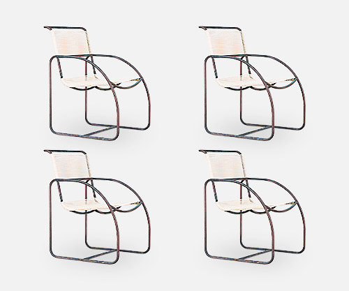 Kipp Stewart Tubular Bronze Armchairs for Terra | Danish Modern L.A.