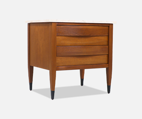Mid-Century Modern Night Stand with Travertine Top by American of ...